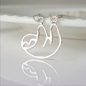 Jewelry | Silver Tone Hollow Sloth Necklace | Poshmark